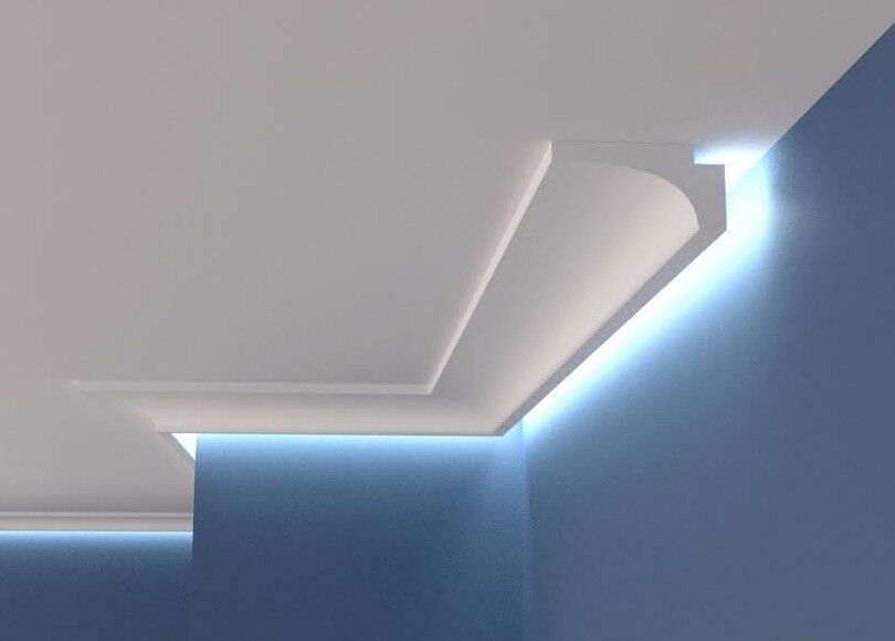 LED COVING Cornice XPS Lighting Uplight FLAT WALL SIDE-LIGHTING ...