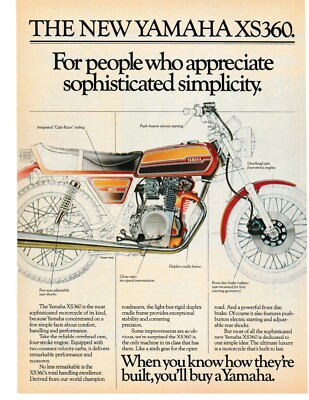 1976 VINTAGE PRINT AD - YAMAHA MOTORCYCLE AD - YAMAHA XS360 | eBay