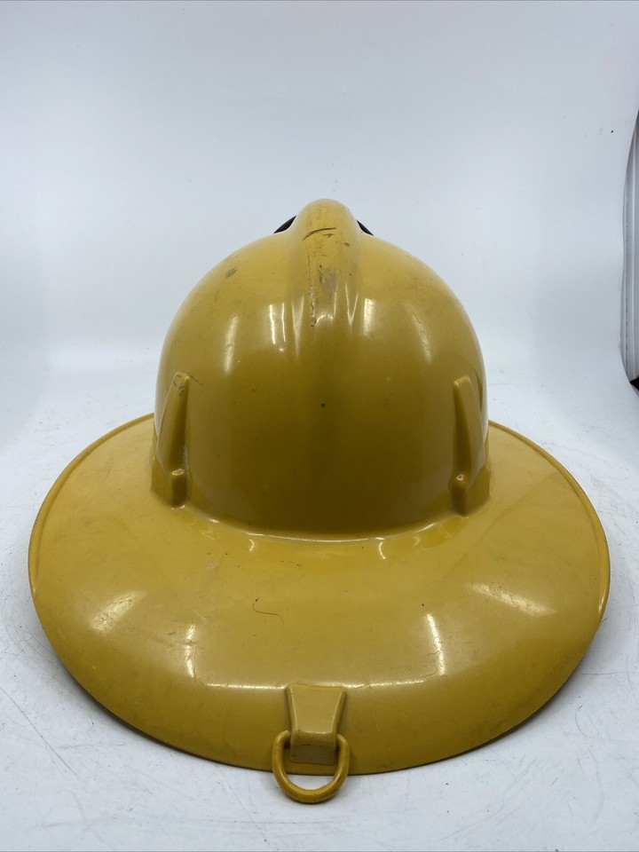 Vintage MSA TOPGARD Fireman’s Safety Helmet Yellow Adjustable Size 1969 ...