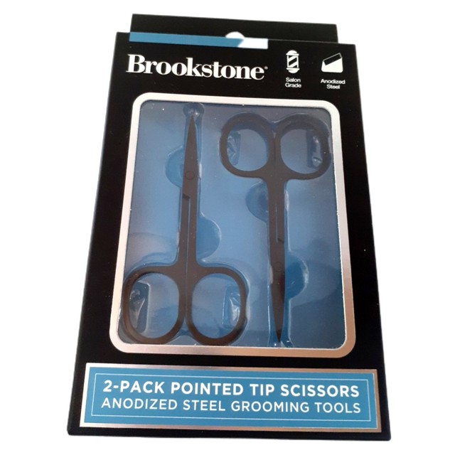 Brookstone Pointed Tip Scissors Premium Grooming Tool 2-Pack Super Deal ...