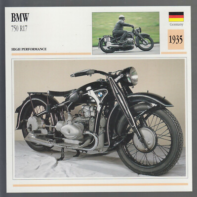 1935 BMW 750 R17 German Motorcycle Photo Spec Sheet Info Card | eBay