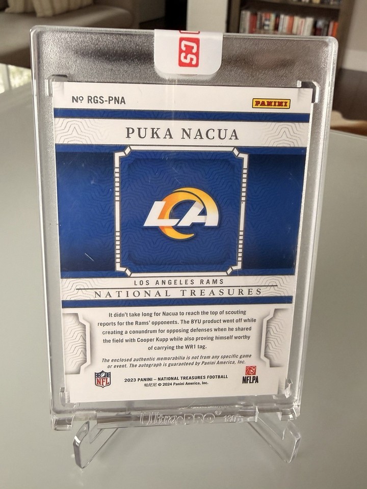 2023 National Treasures Puka Nacua 1/1 NFL Gear Dual Nike Logo Patch ...