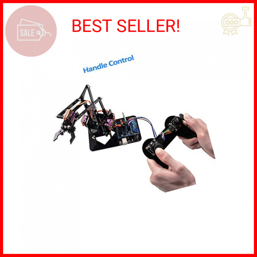 LAFVIN 4DOF Acrylic Robot Mechanical Arm Claw Kit compatible with ...