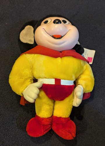Vintage 1988 Viacom 13” Mighty Mouse Plush W/ Vinyl Head & Hands /w tag ...
