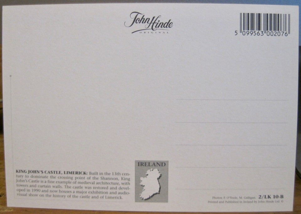 Irish Postcard KING JOHN'S CASTLE Limerick Ireland Multiview John Hinde ...