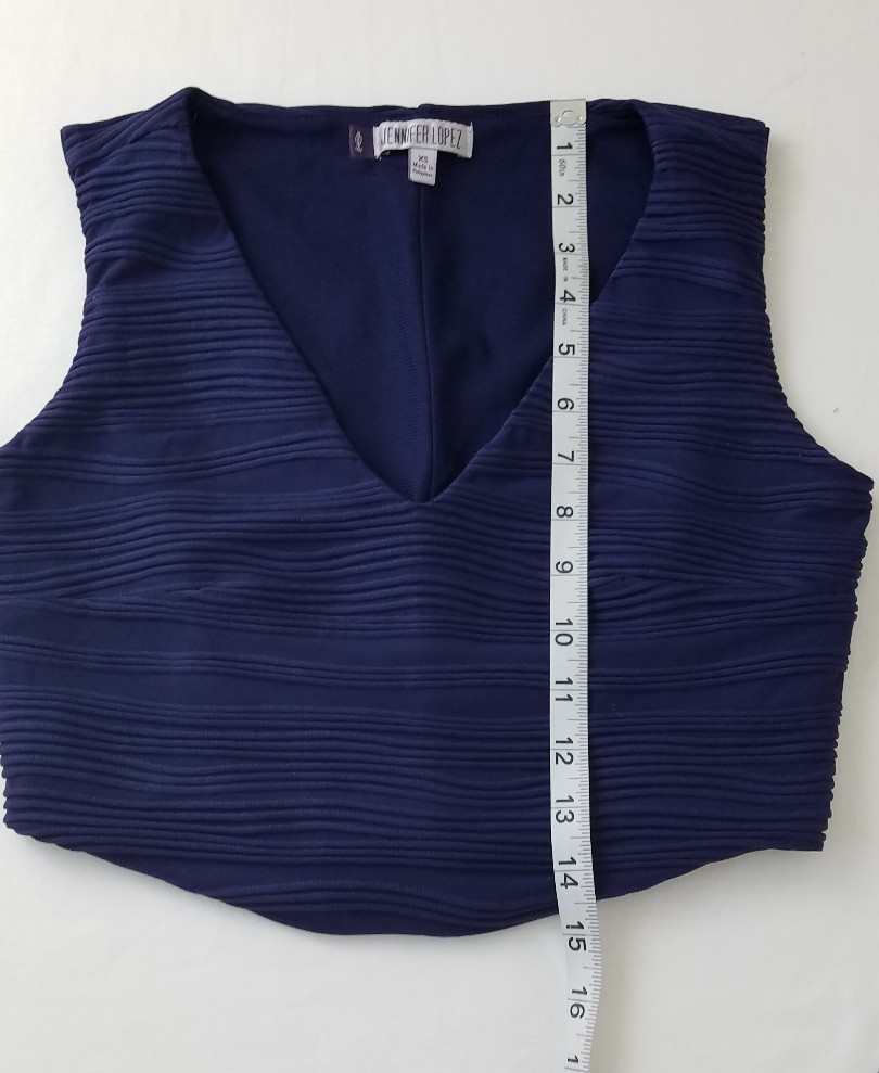 Womens Cropped Top Midriff Jennifer Lopez JLO Blue Si… - Gem