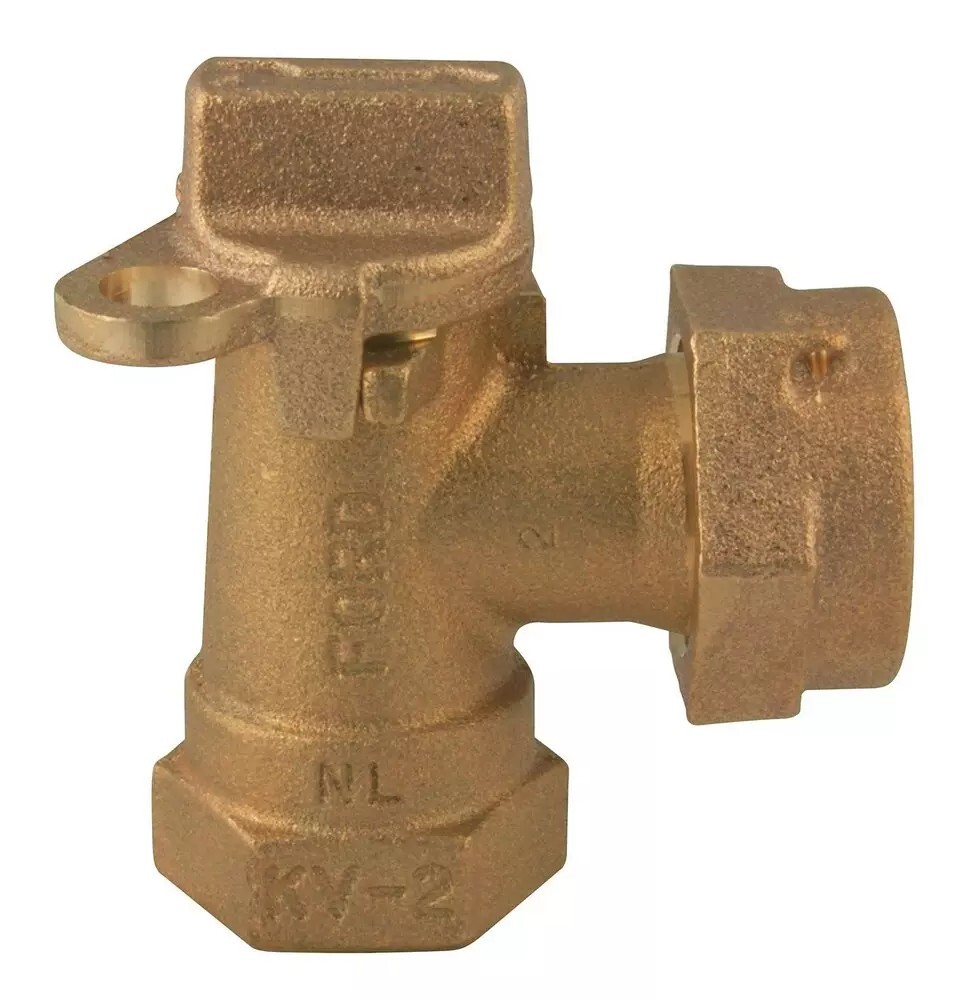FORD METER BOX 3/4 in. FIPS x Meter Swivel Nut Brass Meter Angle Ball ...