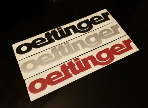 GENUINE OETTINGER LARGE LOGO VINYL DECAL DARK RED / SILVER / BLACK SET ...