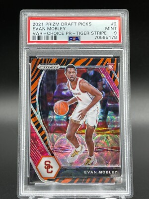 EVAN MOBLEY 2021-22 PRIZM DRAFT PICKS CHOICE TIGER STRIPE ROOKIE SSP ...