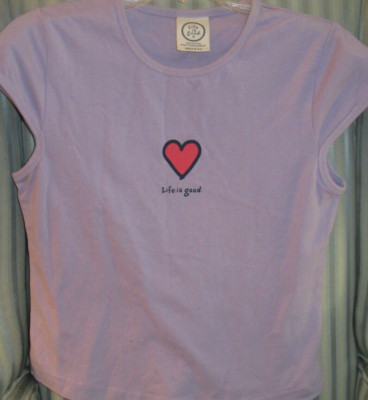 NWT! CLASSIC LIFE IS GOOD GIRLS S/S SWEETHEART TEE..." SINGLE HEART ...