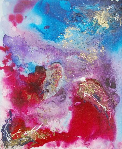 NEW ORIGINAL ISABELLA BENJAMIN "Abstract #22" bubblegum pink texture ...