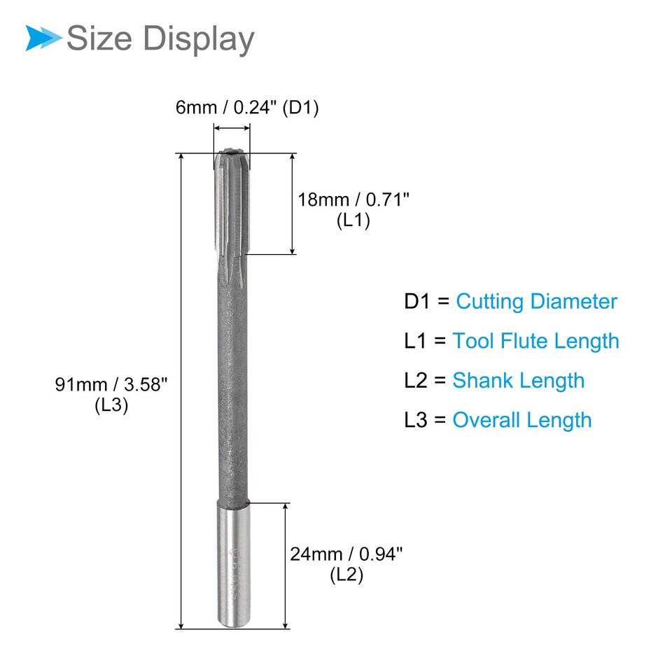Chucking Reamer 6mm H8 Metric Reaming Drill Bit Milling Cutter Tool | eBay