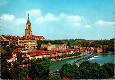Postcard Switzerland Bern Cathedral and Aare River | eBay