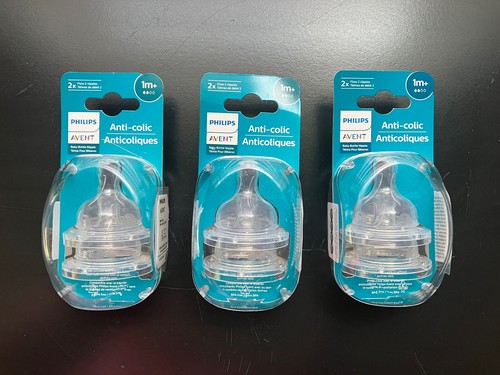 Phillips Avent Anti-Colic Bottle Nipples Slow Flow 2- 1 Month+ 6 Count ...