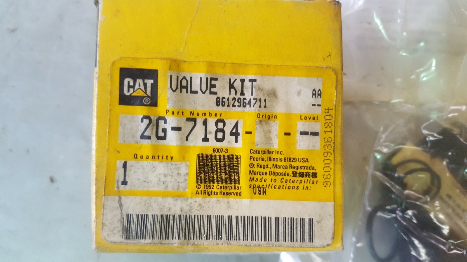 FOR CATERPILLAR CAT 2G7184 VALVE KIT 621E, 621F, 623E,623F, 627B, 627E ...