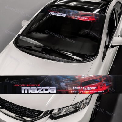 Front Windshield Premium Vinyl Mazda Speed Motor Racing Banner Decal ...