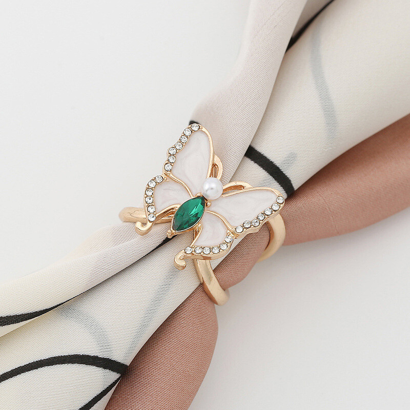 Rhinestone Scarf Brooches Crystal Silk Scarves Buckle Brooch Shawl Ring ...