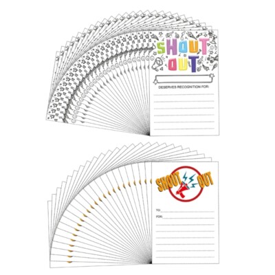25 Counts Shout Out Cards Student Incentive Cards Appreciation Reward ...