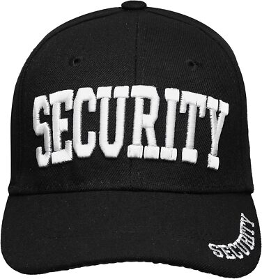 Security Hat Baseball Cap - Gold or White Embroidery One Size, (1pk) | eBay