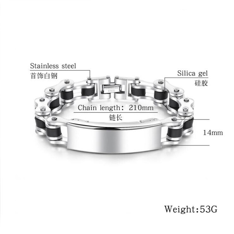 Men's Fashion Hip Hop Stainless Steel Bike Chain Bracelet Wrist Watch Bangle New | eBay