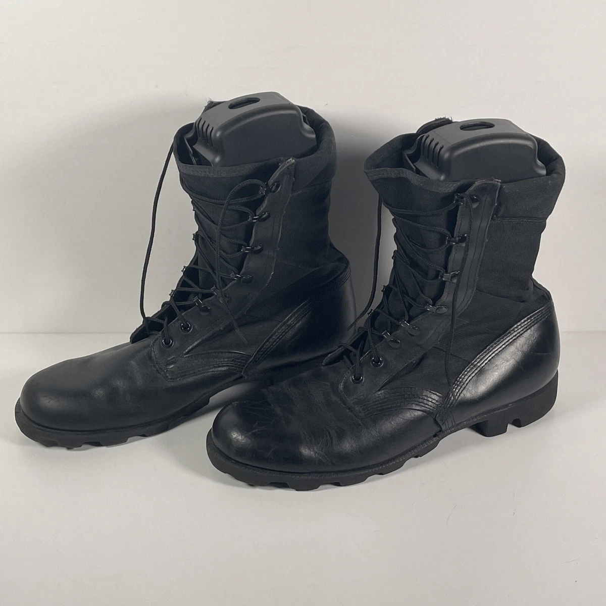 Black Combat Boots With Black Spikes