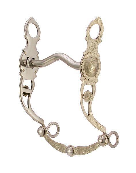 Western Silver Show Bit - 5 Inch Mouth - Low Port - Large Oval Concho ...