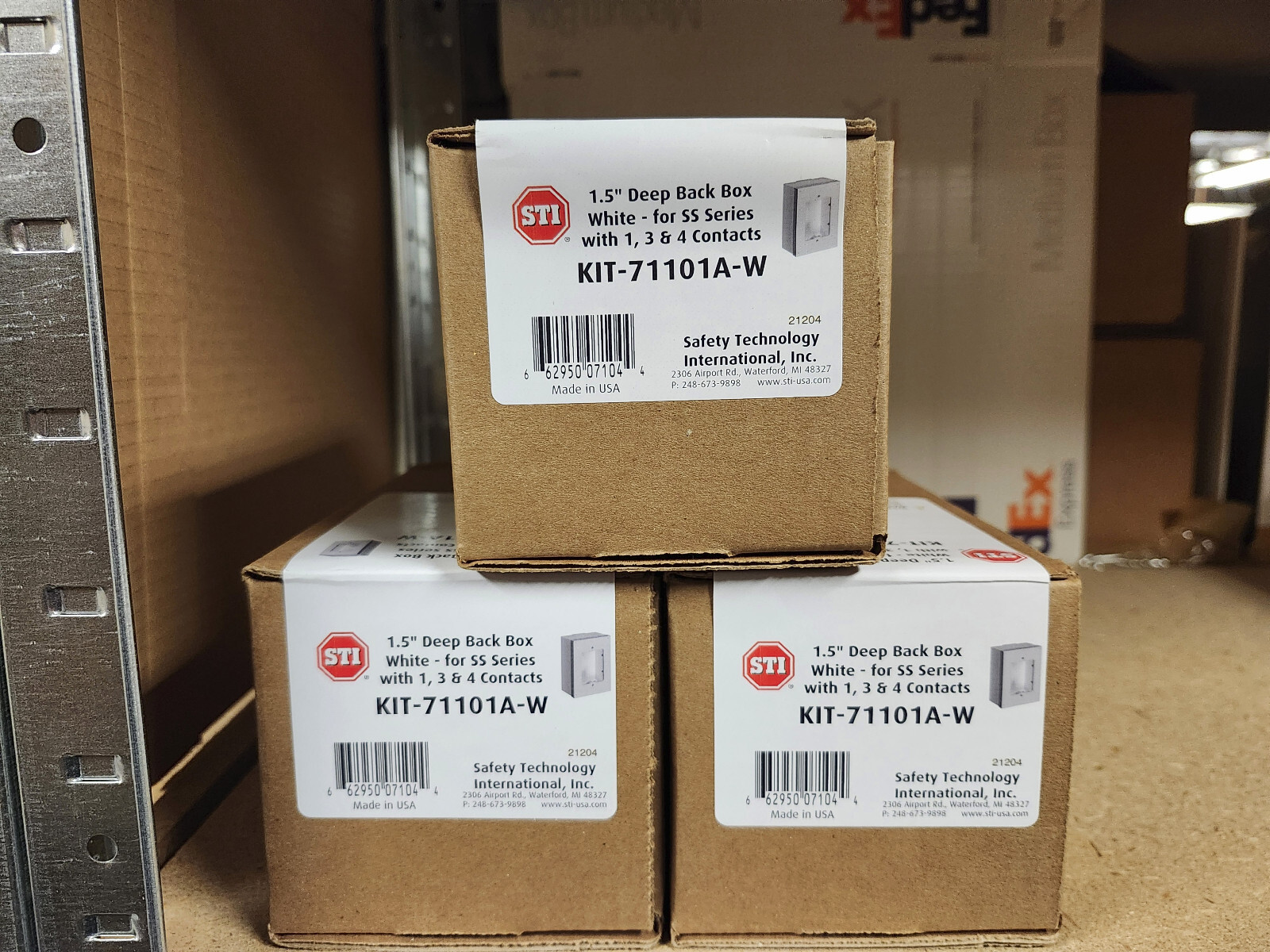 STI #KIT-71101A-W, Single Gang Back Box/Spacer Kit, White, for STI ...