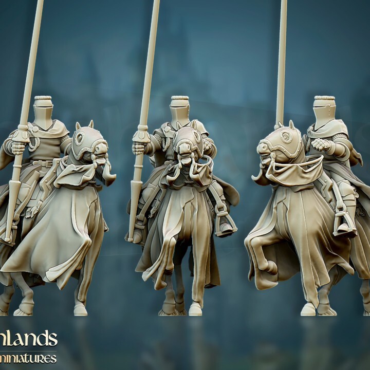 Grail Knights Unit 5 models inc command – Highlands Miniatures 28mm ...