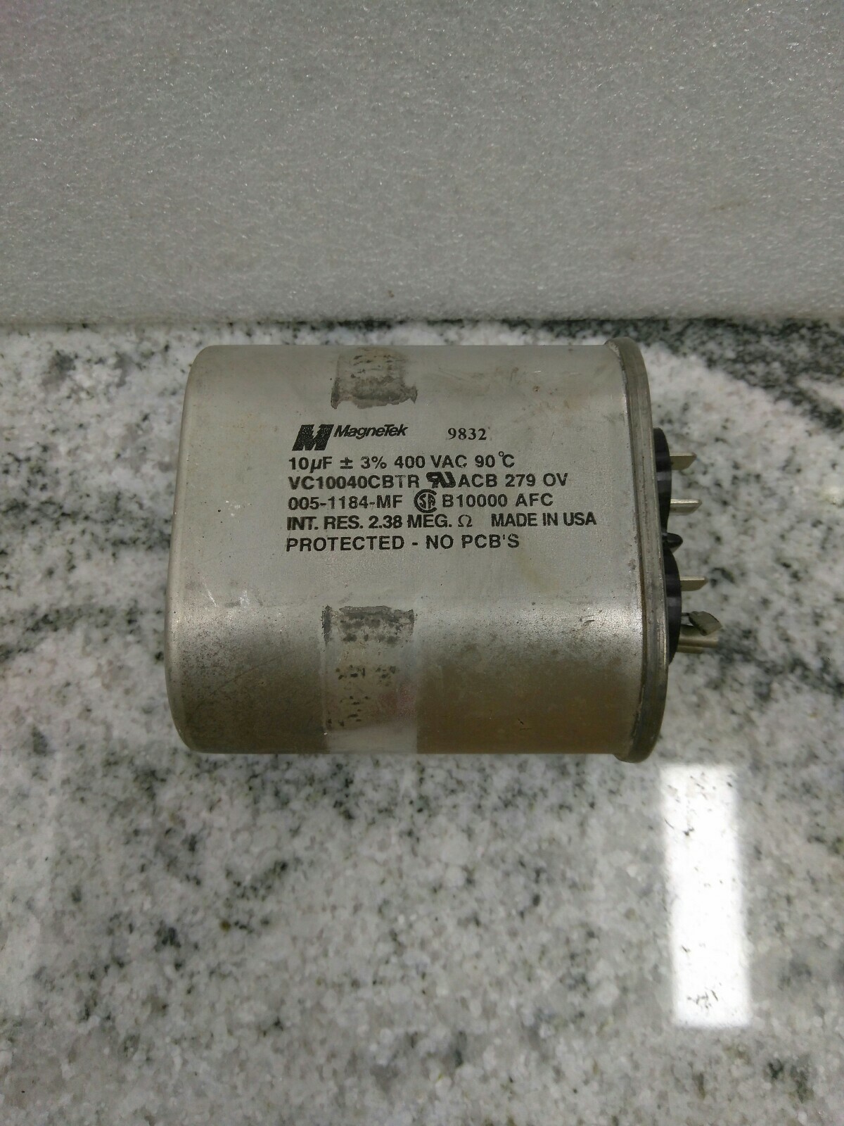 Magnetek Capacitor 9832 400VAC 10uF VC10040CBTR 005-1184-MF (18DB4 | eBay