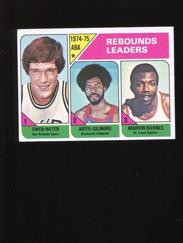 1975 Topps Basketball #225 ABA Rebound Leaders Nater / Gilmore / Barnes ...