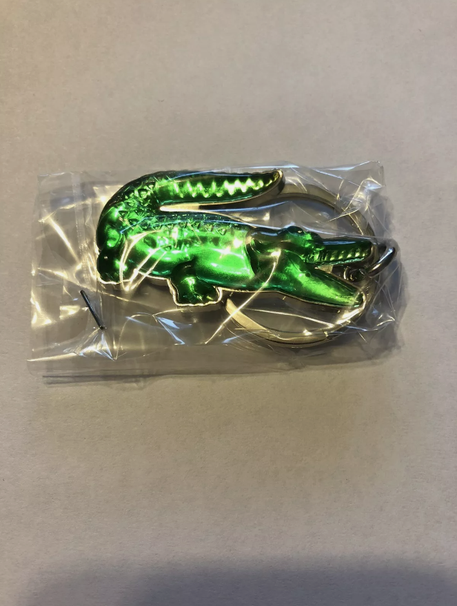 New in Original Wrap Lacoste Crocodile Keychain GREEN Metal Crocodile ...