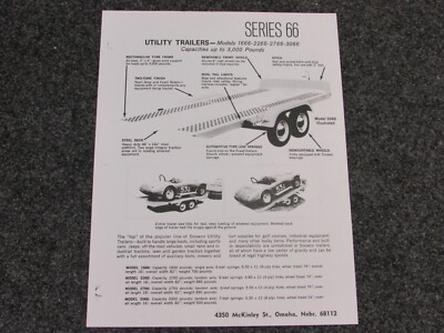 VINTAGE SNOWCO SERIES 66 UTILITY TRAILERS SALES BROCHURE SPEC SHEET | eBay