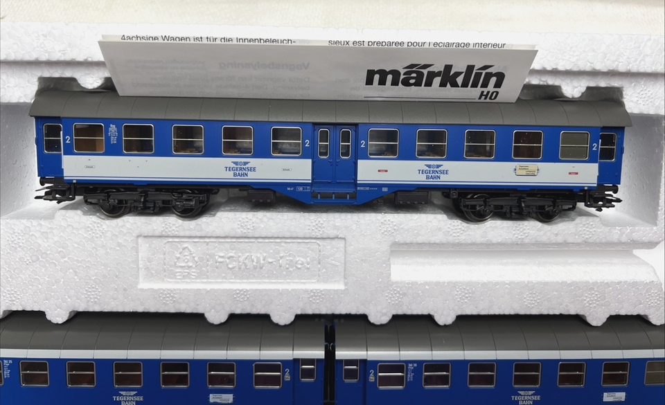 MARKLIN HO SCALE 4289 TEGERNSEE-BAHN BLUE PASSENGER CAR SET - NIB | eBay