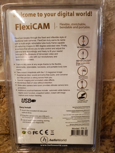 HelloWorld Digital USB Flexicam Pk-5 350k Adjustable & Compact Web ...