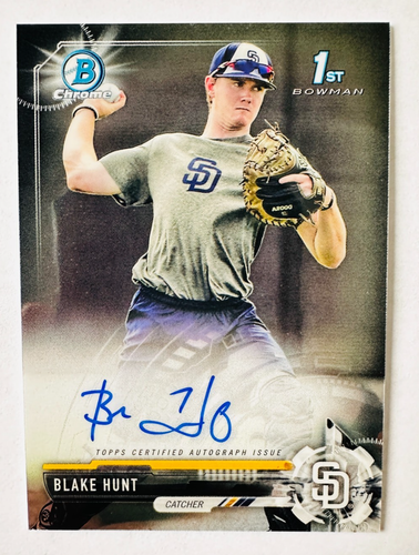 2017 1st Bowman Chrome Blake Hunt AUTO Prospect RC Padres! | eBay
