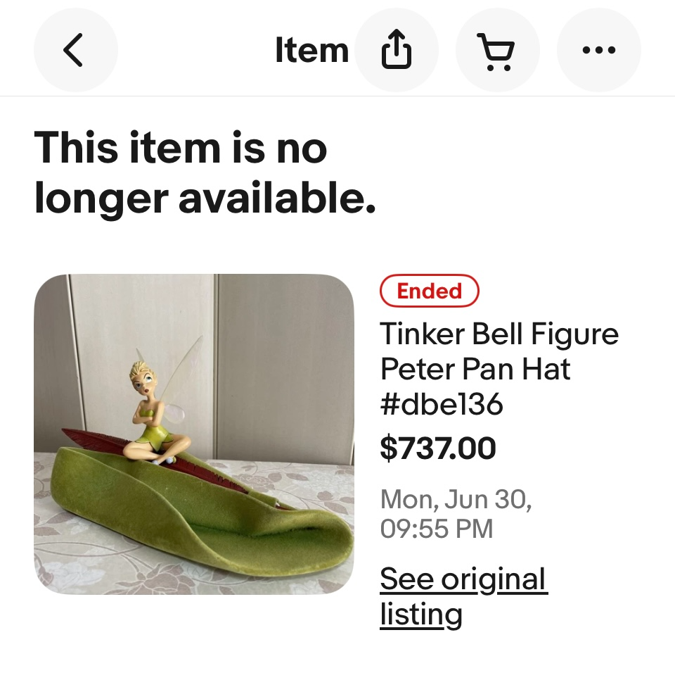 Walt Disney Gallery Tinker Bell On Hat Figurine with accessory Pins NIP ...