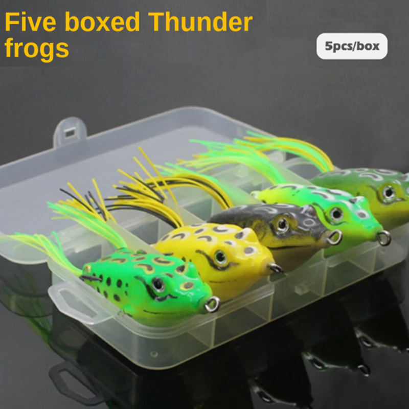 5 PCS Large Frog Topwater Soft Fishing Frogs Lure Bait Bass 1/2 oz 2-3/ ...