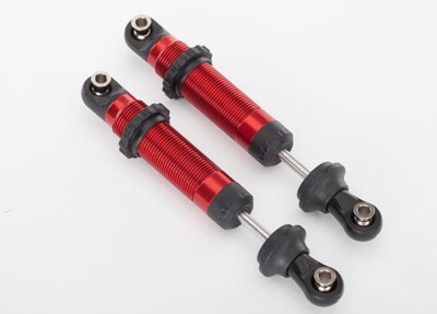 Traxxas 8260R Red-Anodized Aluminum GTS Shocks(2)+Spring Retainers 1/10 ...