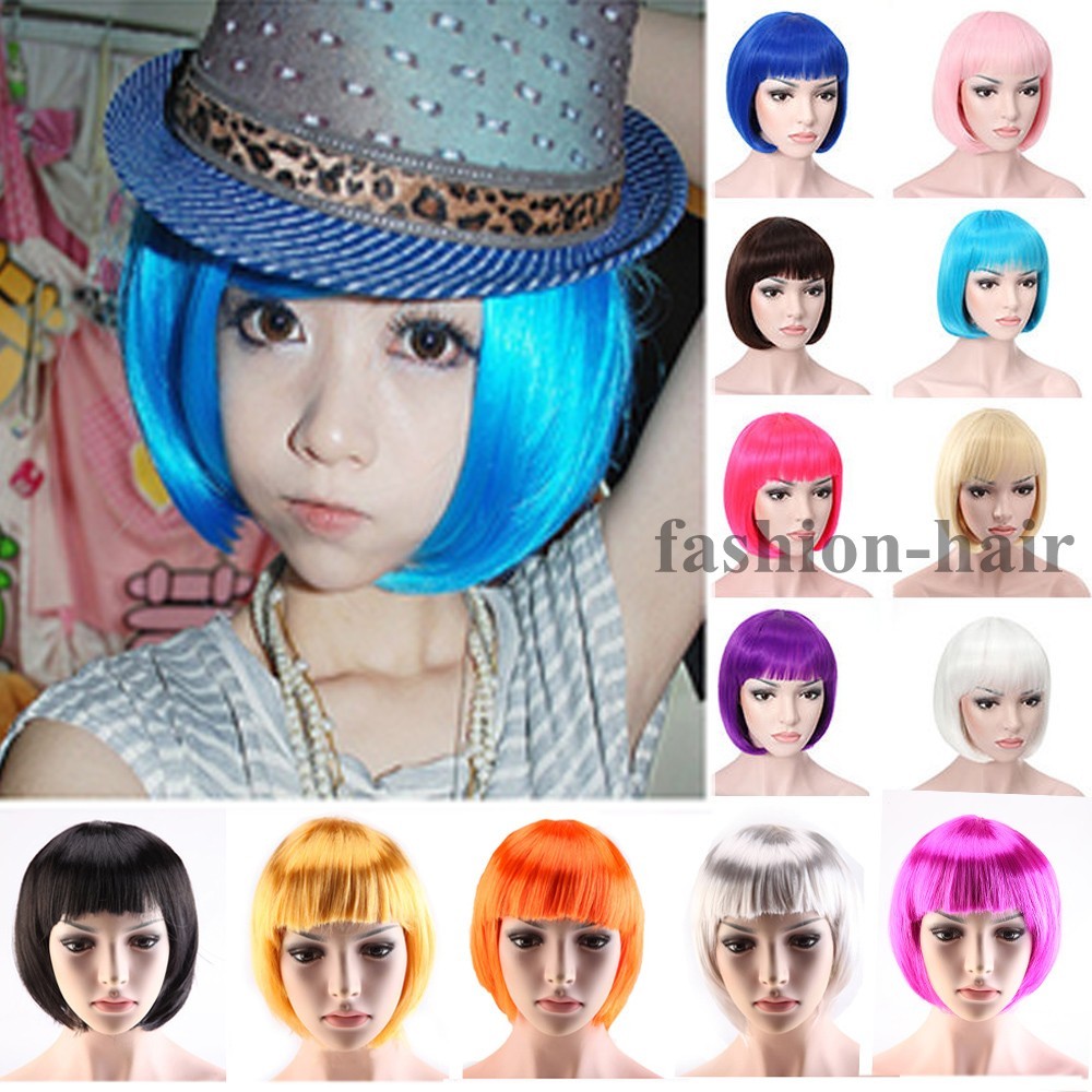 Cheap Cosplay Full Wig With Bangs Women Long Wavy Straight Hair Wig ...
