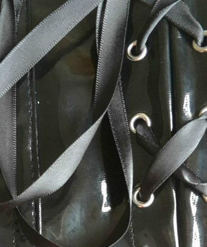 Sexy Women PVC Basque Lace Up Dress Bodycon Boned Corset Costume Shaper ...