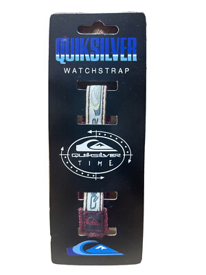 Quiksilver Time Watch-strap band Hook & Loop 18mm Lug Maroon Nylon ...