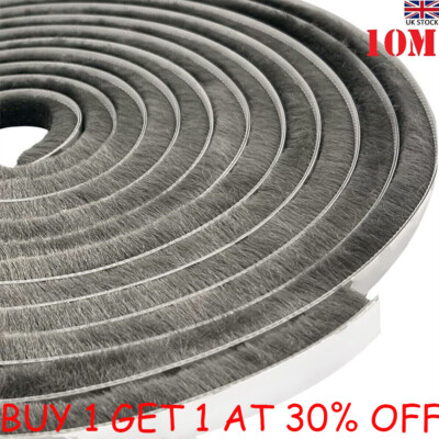 10M Draught Excluder Brush Pile Weather Seal Strip Insulation Door ...