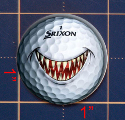 Srixon Bite Shark Teeth 1" STEEL GOLF BALL MARKER | eBay