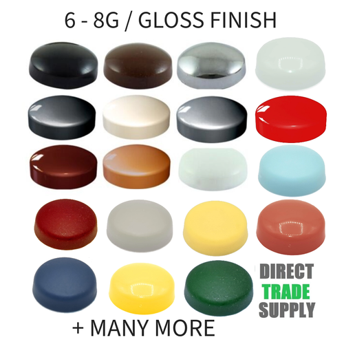 Decorative Plastic Two Piece Gloss Screw Cap Covers 6-8 Gauge Screws ...