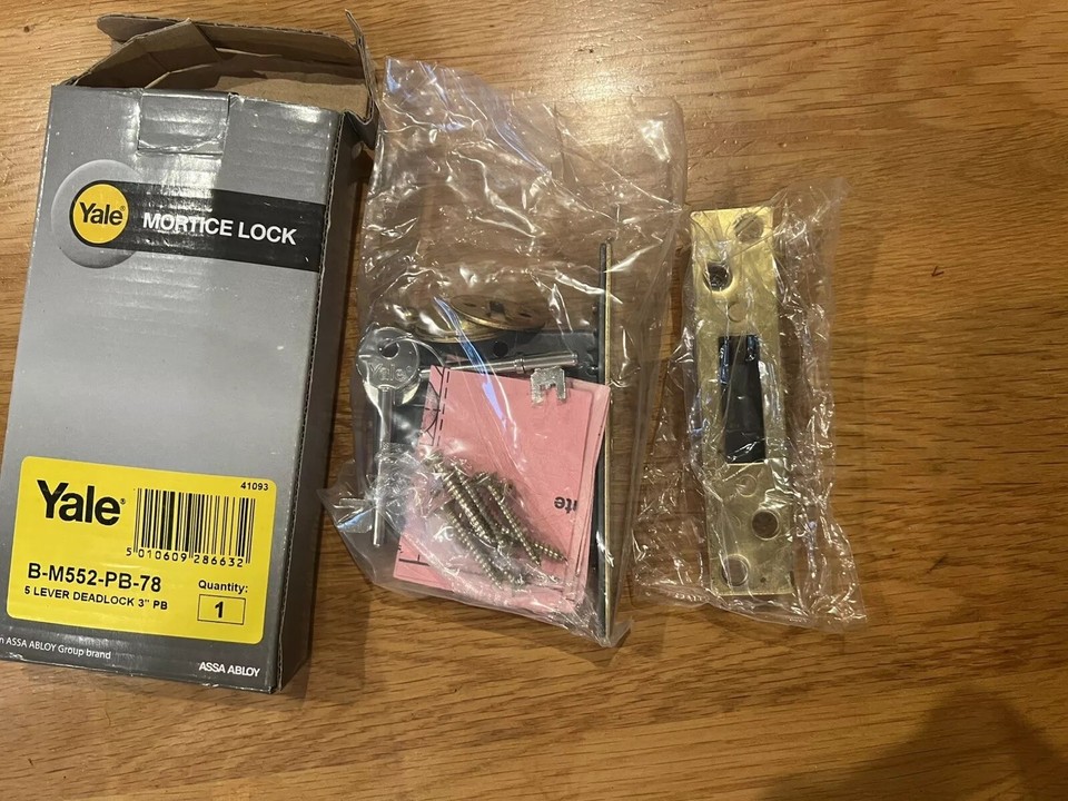 Yale 5 Lever Mortice Deadlock 76mm (3"), Polished Brass (B-M552-PB-78 ...