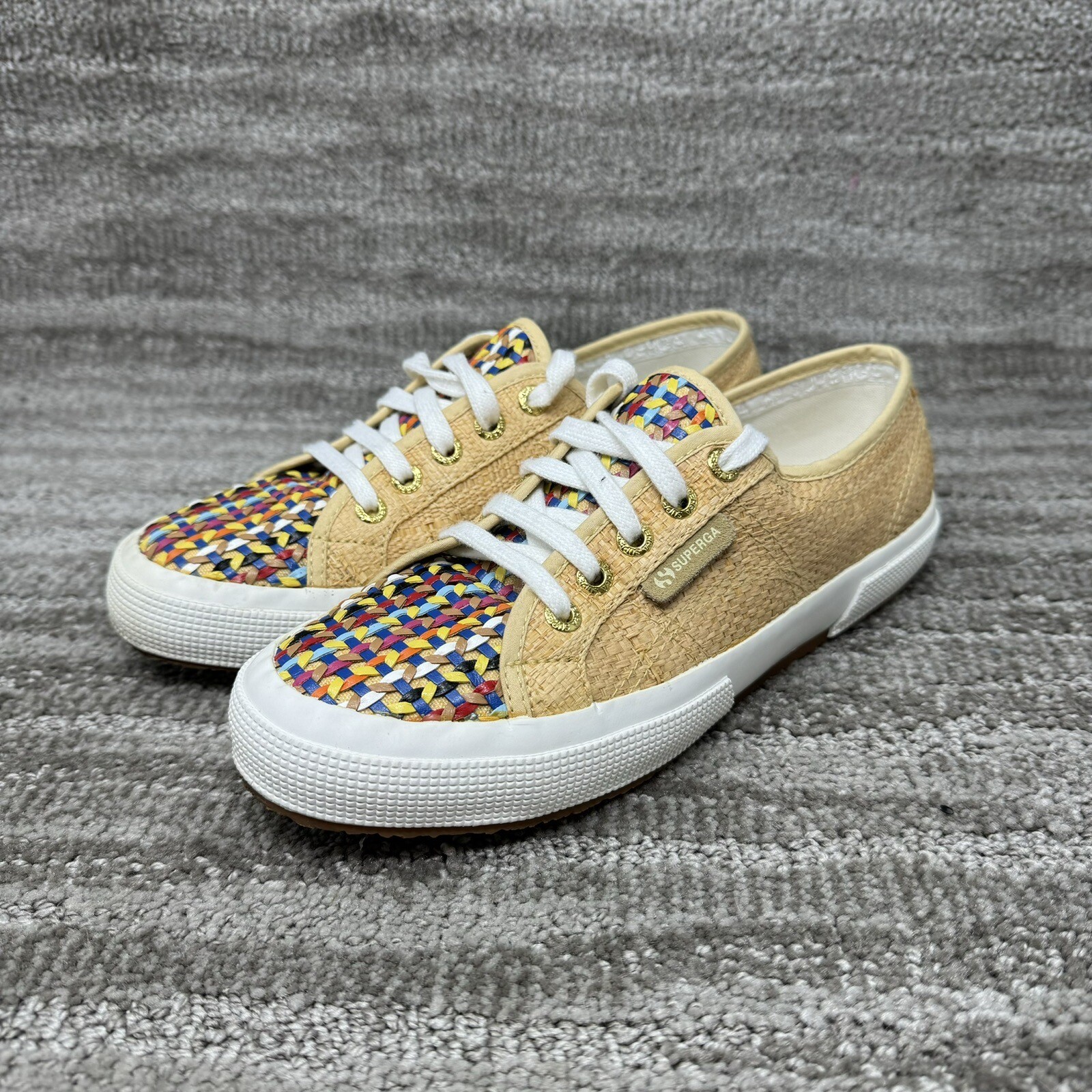 SUPERGA Women Woven Straw Raffia tan Sneaker US 7 Casual Comfort | eBay