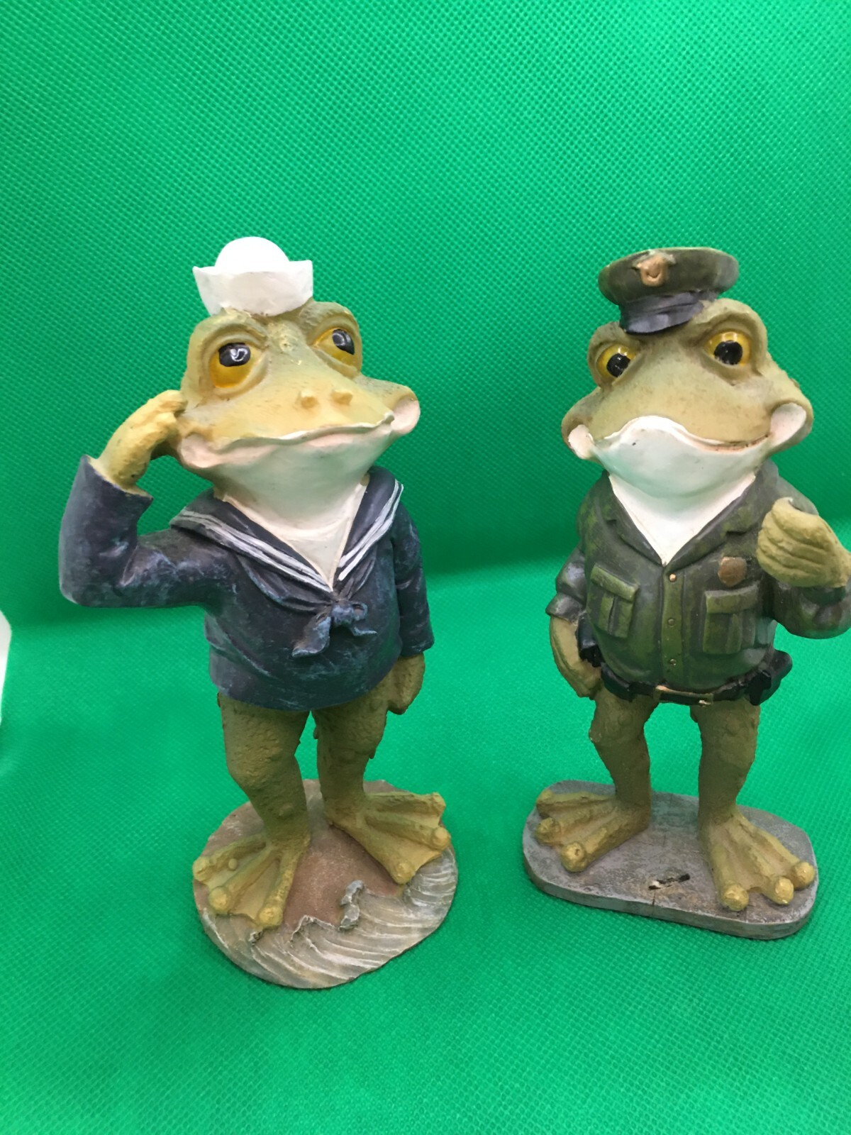 Standing Frogs Dressed as Sailor, Dressed as Policeman Figurines ...