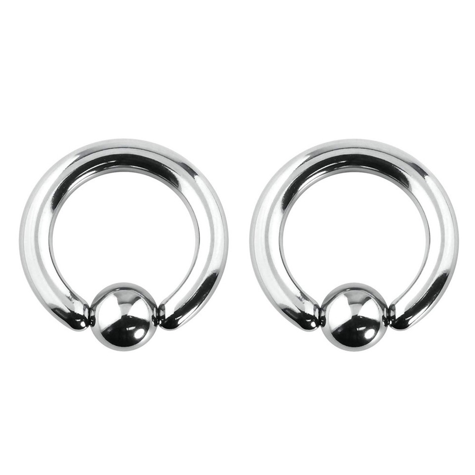 Pair of Captive Ring Made of Surgical Steel Multiple Gauges ans Sizes ...