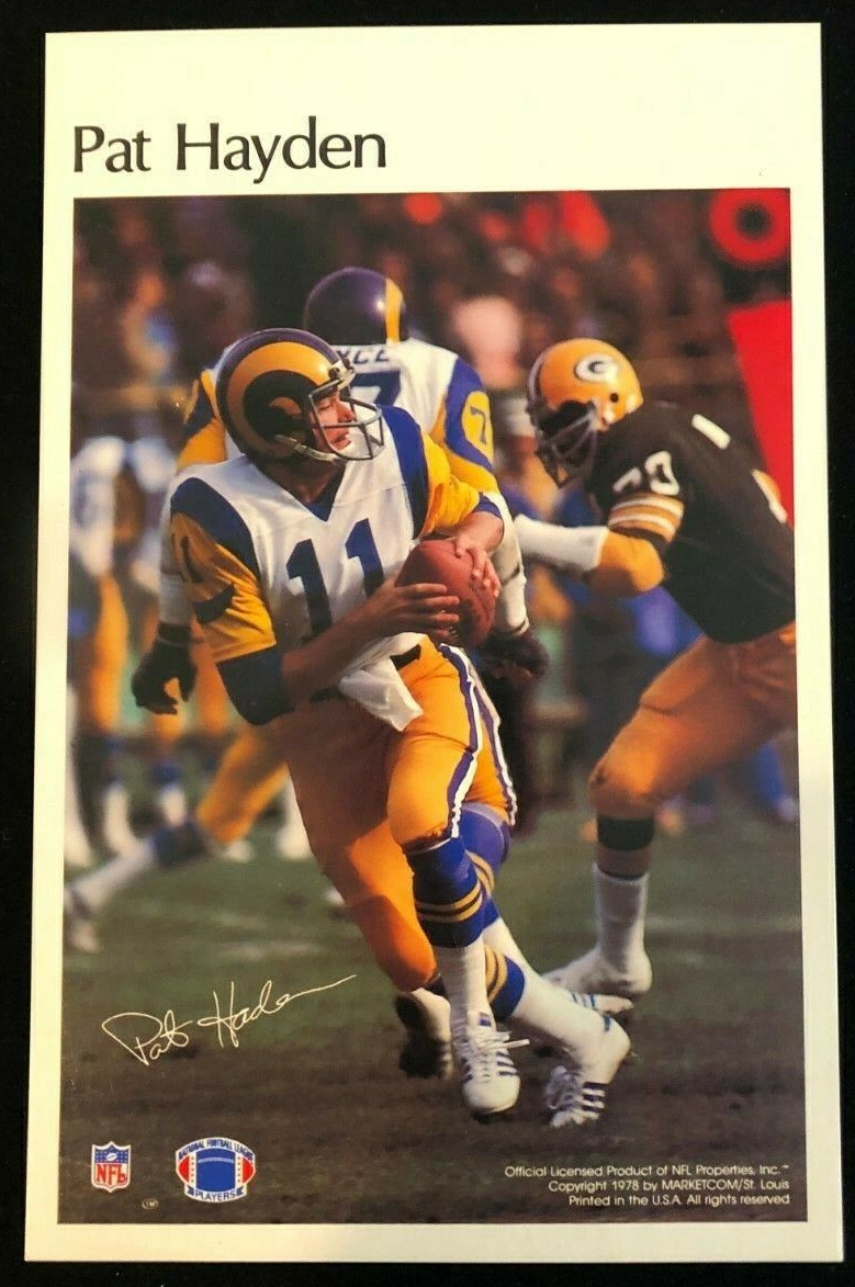 Pat Hayden 5.5 x 8.5 Photo Card - COA - Los Angeles Rams - NFL Players ...