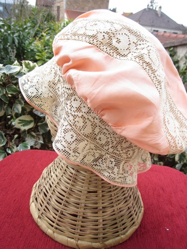 Bonnet du matin dentelle filet ancien début XXè | eBay